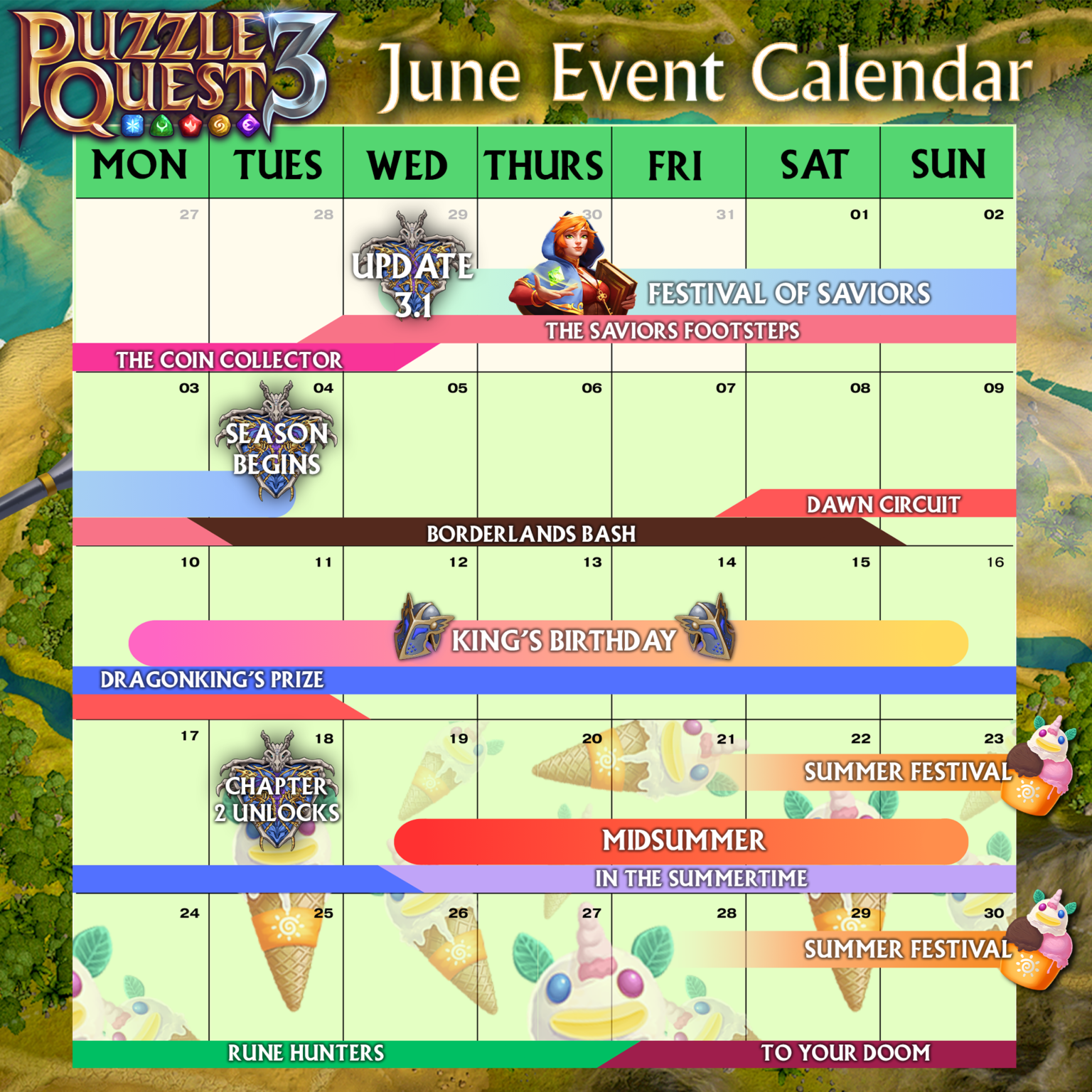 June Events - Puzzle Quest 3